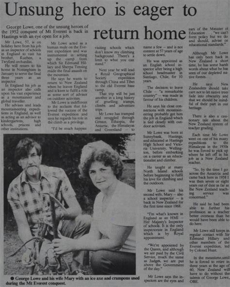 Newspaper Article 1980 Unsung Hero Is Eager To Return Home Hawkes Bay Knowledge Bank