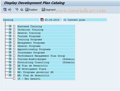 PVBB SAP Tcode Change Create Development Plan