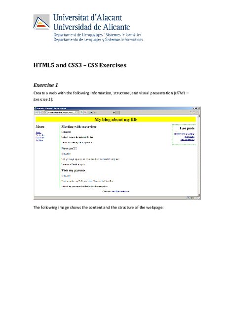 Pdf Html5 And Css3 Css Exercises Exercise 1