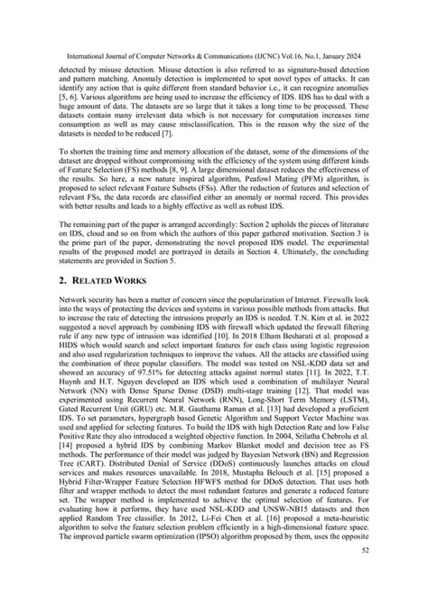 Feature Selection Using The Concept Of Peafowl Mating In Ids Pdf