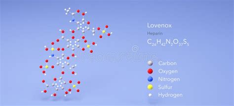 Moleculaire Structuren Van Lovenox Heparine 3d Model Structuurchemische Formule En Atomen Met