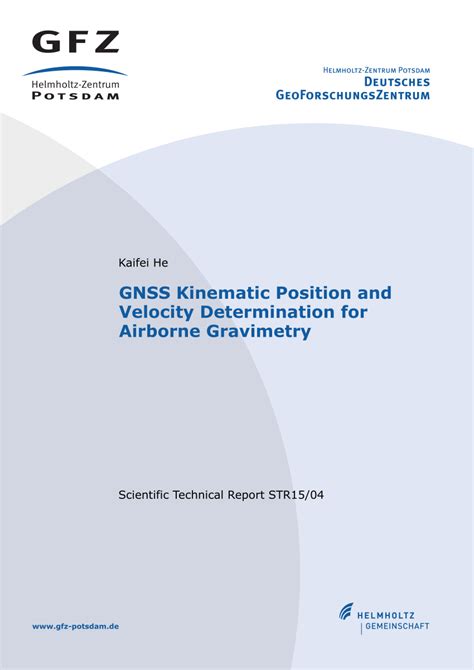 Pdf Gnss Kinematic Position And Velocity Determination For Airborne
