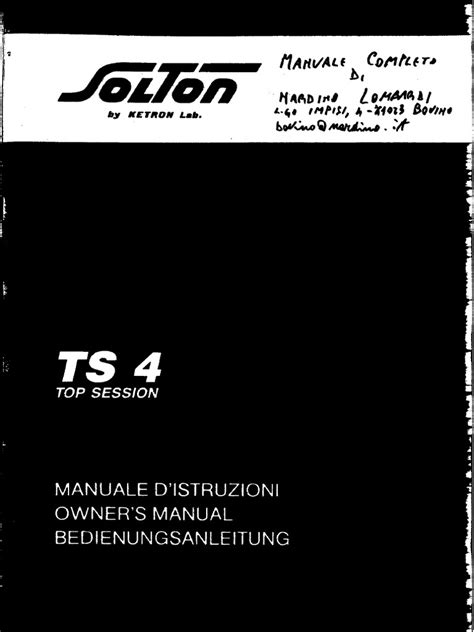 Solton Ts4 Ts4k Manual Pdf