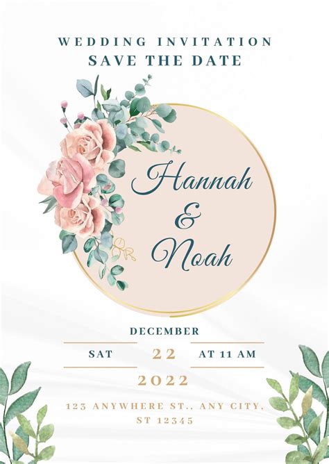 Free Printable Modern Wedding Invitation Templates Canva