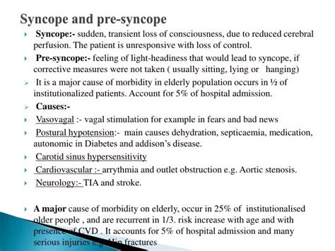 Ppt Syncope And Pre Syncope Powerpoint Presentation Free Download Id 5887624