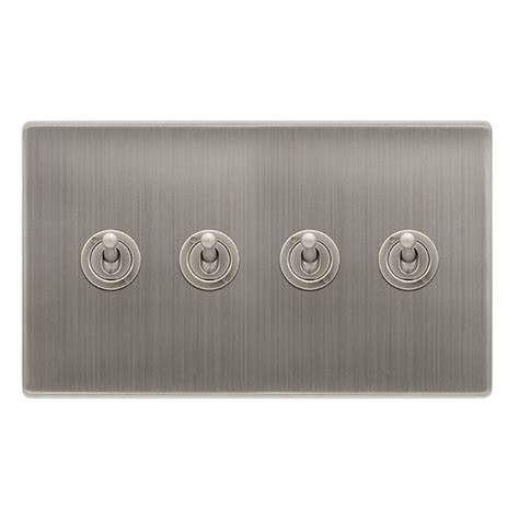 10ax 4 Gang 2 Way Toggle Switch Stainless Steel