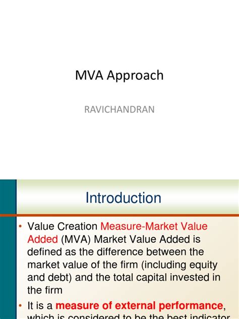 Mva Approach Pdf Stocks Market Value