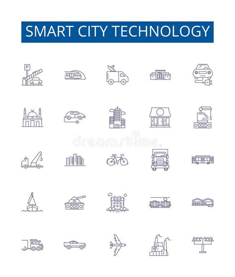 Smart City Technology Line Icons Signs Set Design Collection Of Smart City Technology Iot