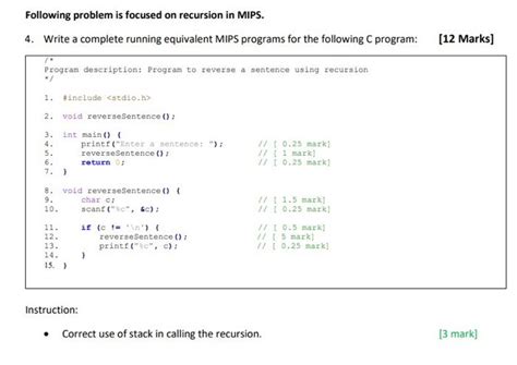 Solved Following Problem Is Focused On Recursion In Mips 4