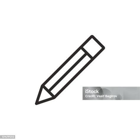 연필 벡터 아이콘입니다 모바일 개념 및 웹 앱 벡터를위한 디자인 도구의 요소 웹 사이트 디자인 및 개발 응용 프로그램 개발을위한 얇은 라인 아이콘 벡터 아이콘 검은색에 대한
