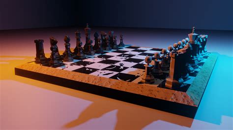 Low Poly Chess Set Scene Eevee And Cycles Show Gamedev Tv