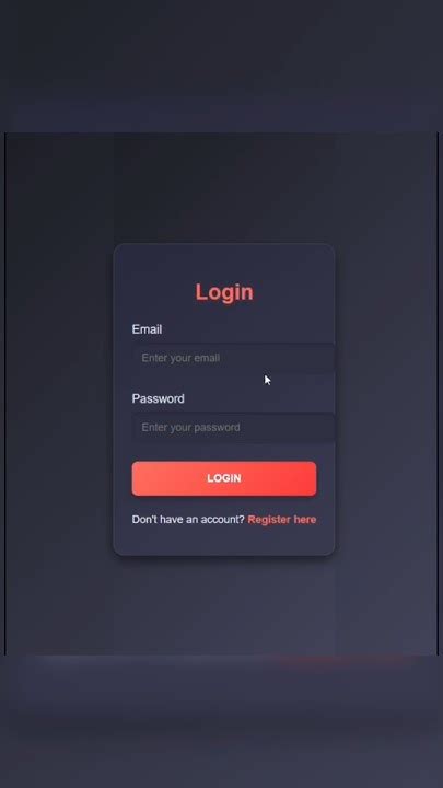 How To Create Responsive Login Form Using Htmlcss Loginform Coding Htmlcss Shorts