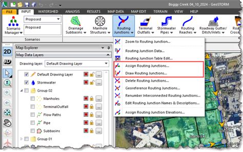 Draw And Assign Routing Junctions Command Civilgeo Knowledge Base