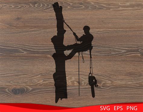 Tree Arborist Svg Tree Services Svg Tree Cutter Climbing Silhouette Tree Trimmer Cut Files