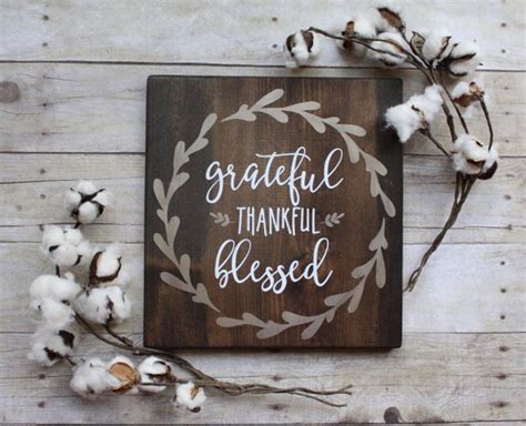Grateful Thankful Blessed Wood Sign 1125x12