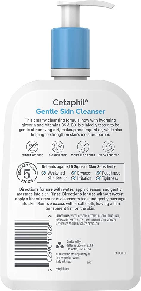 Cetaphil Face Wash 20oz Hydrating Gentle Cleanser For Dry To Normal