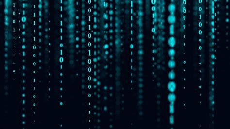premium photo blue matrix background technology stream binary code digital illustration