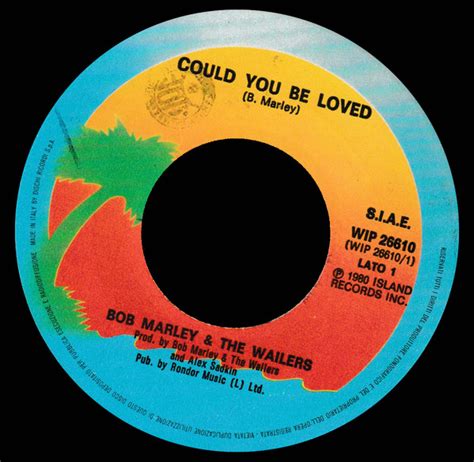 Bob Marley And The Wailers Could You Be Loved 45lik Plak Deform Müzik