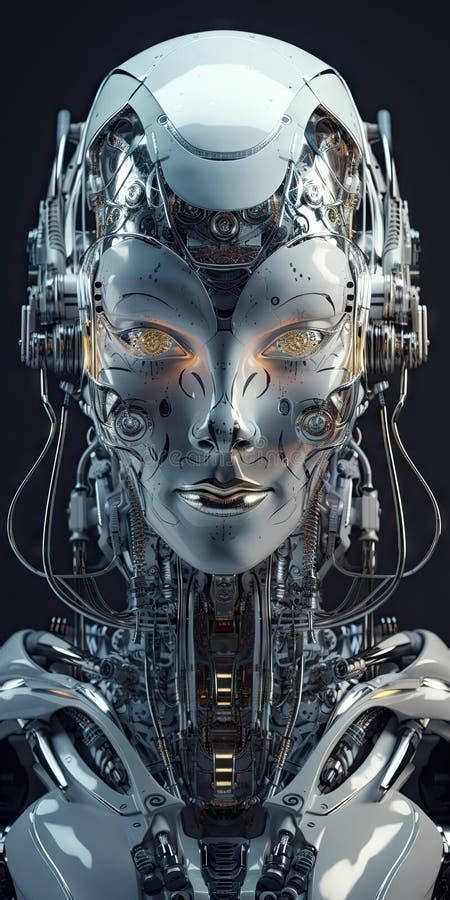 The Beauty Of Symmetry Clear And Smooth Complexion Of A Robot Stock Illustration Illustration