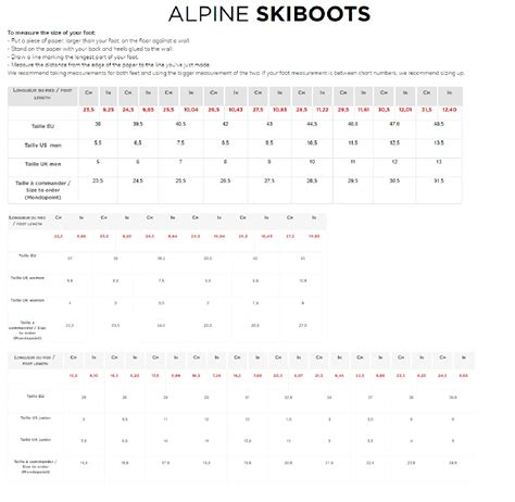 Rossignol Ski Boot Size Chart Find The Perfect Fit For Your Winter Adventures