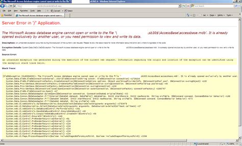 Database Connecting To An Access Db Via Sharepoint Aspnet Gridview