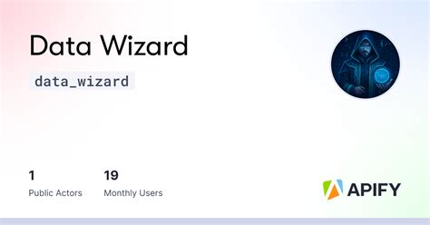 Datawizard Data Wizard · Apify