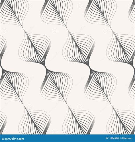 Linear Vector Pattern Repeating Linear Abstract Leaves On Garland Stock Vector Illustration