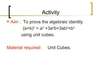 Unit Cube Activity By Ms Rashmi Kathuria PPT