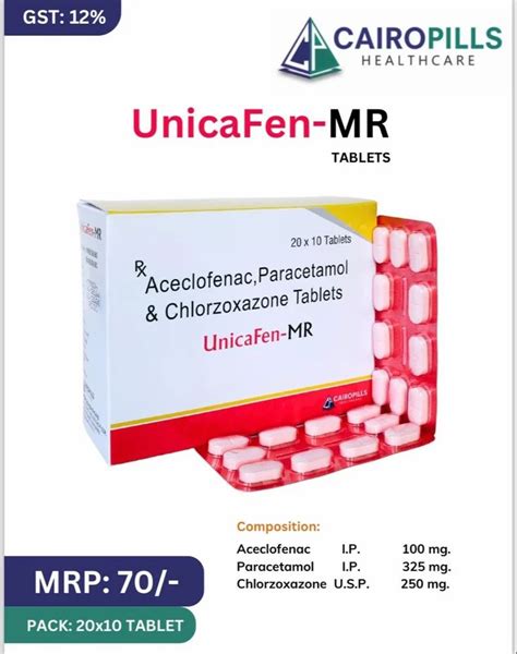 Aceclofenac Paracetamol Tablet Box Strength 425mg At ₹ 1100 Box In