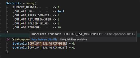 undefined constant curlopt ssl verifypeer · issue 1208 · bmewburn