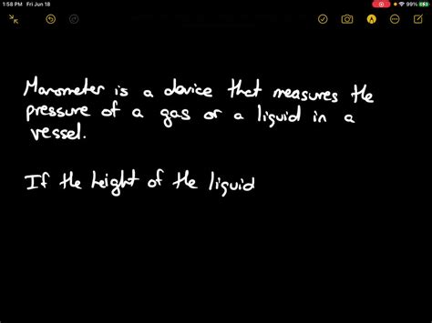 Solved For What Purpose Is A Manometer Used How Does It Work