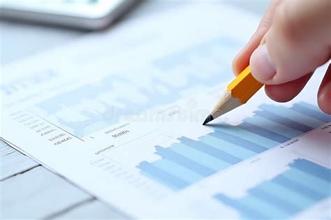 Analyzing Business Data Trends Using Graphs Office Document Review Professional Environment
