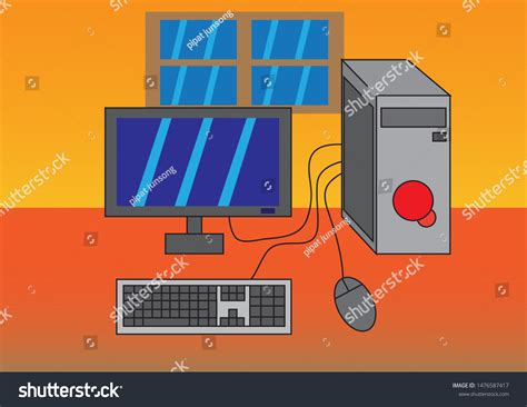Computer Case Monitor Keyboard Mouse Stock Vector Royalty Free 1476587417
