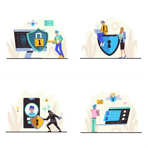 Cyber Security Flat Illustration 1 Premium Vector
