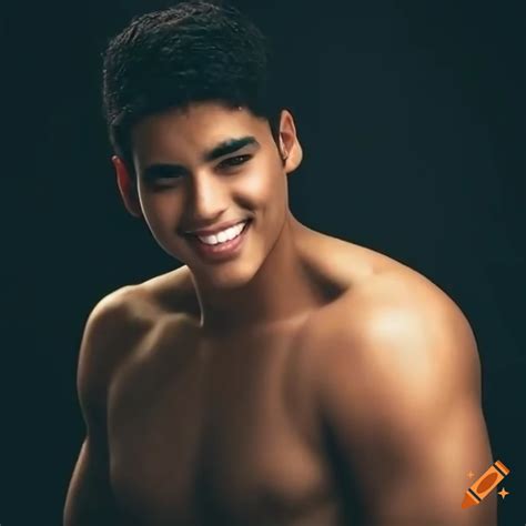 Sensual Hispanic Young Man With A Toned Slender Build And Alluring