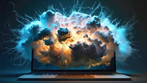 cloud storage futuristic data server created with generative ai