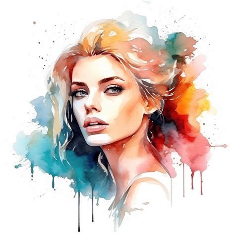 Premium Ai Image Bright Illustration Of A Womans Portrait Watercolor