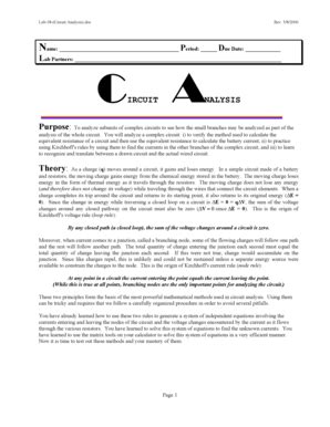 Fillable Online Lab Circuit Analysisdoc Circuit Analysis Fax Email Print PdfFiller