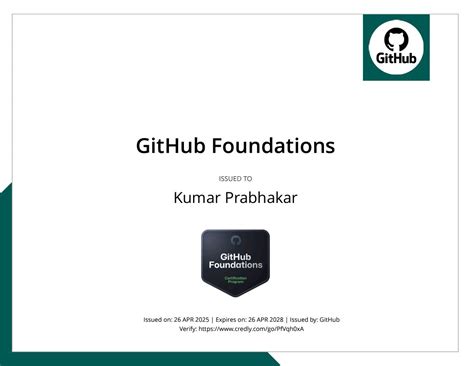 Github Certification Versioncontrol Continuouslearning Techskills Kumar Prabhakar