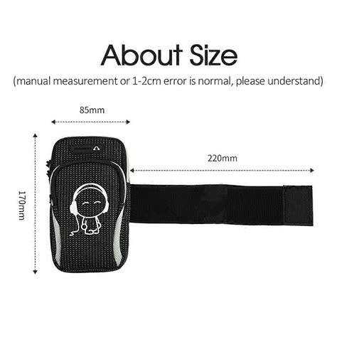 Universal 6 5inch Waterproof Sport Armband Bag Luminous For Outdoor Gym