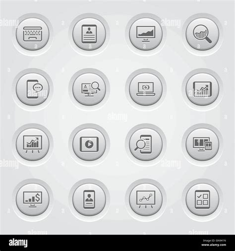 Grey Button Design Icon Set Stock Vector Image Art Alamy