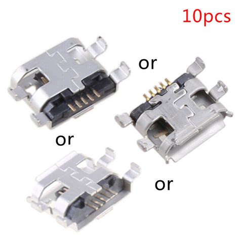 10 Pcs Micro Usb Type B Female Socket Connector 5pin 072mm For Phone
