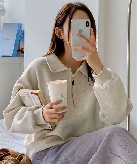 콩닥 Best🏆3000장돌파 반집업맨투맨 카라 오버핏 봄 개강룩 맨투맨 데일리 꾸안꾸 기모 하프집업 국내자체제작