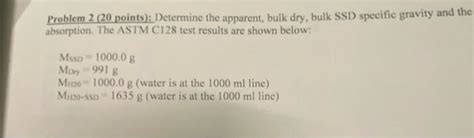 Solved Problem Points Determine The Apparent Bulk Chegg