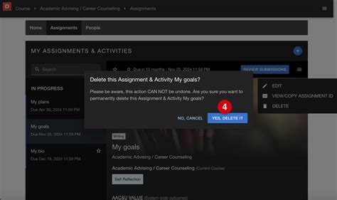 Create Edit Or Delete Assignments Digication Help Desk