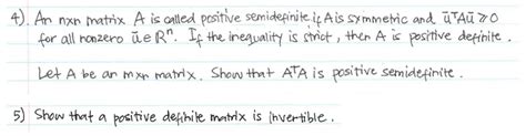 solved 4 an nxn matrix a is called positive semidefinite