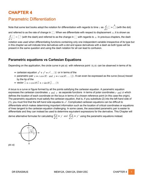 Parametric Differentiation Calculus Chapter