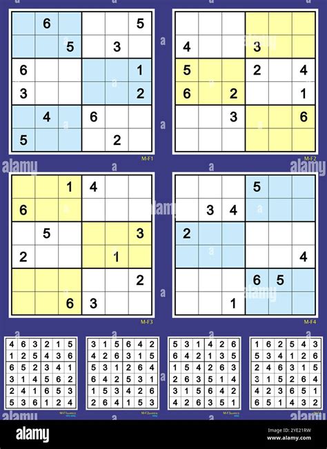 Mini Sudoku Vector Set 06 Mk Ii Rotational Symmetry Very Easy Easy