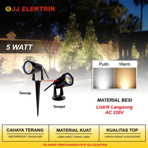 Jual Lampu Sorot W Watt Tancap Led Dinding Outdoor Spotlight Taman Putih Tempel Kab