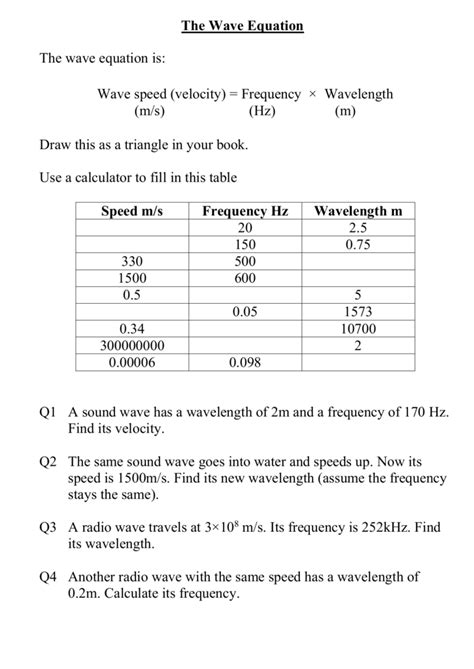 question video calculating wave length from wave speed